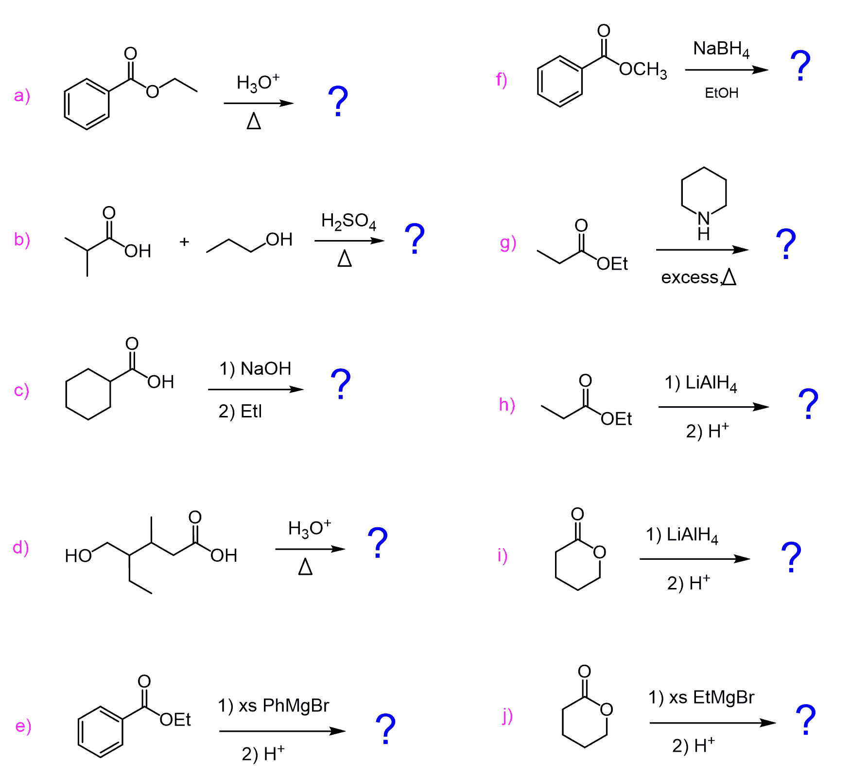 Ester Reactions Summary And Practice Problems Chemistry Steps